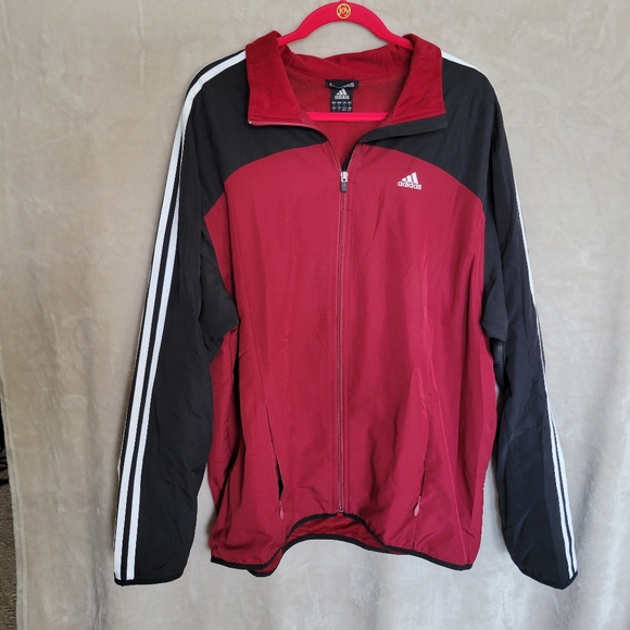 adidas | Jackets & Coats | Adidas Red Clima365 Windbreaker Jacket ...